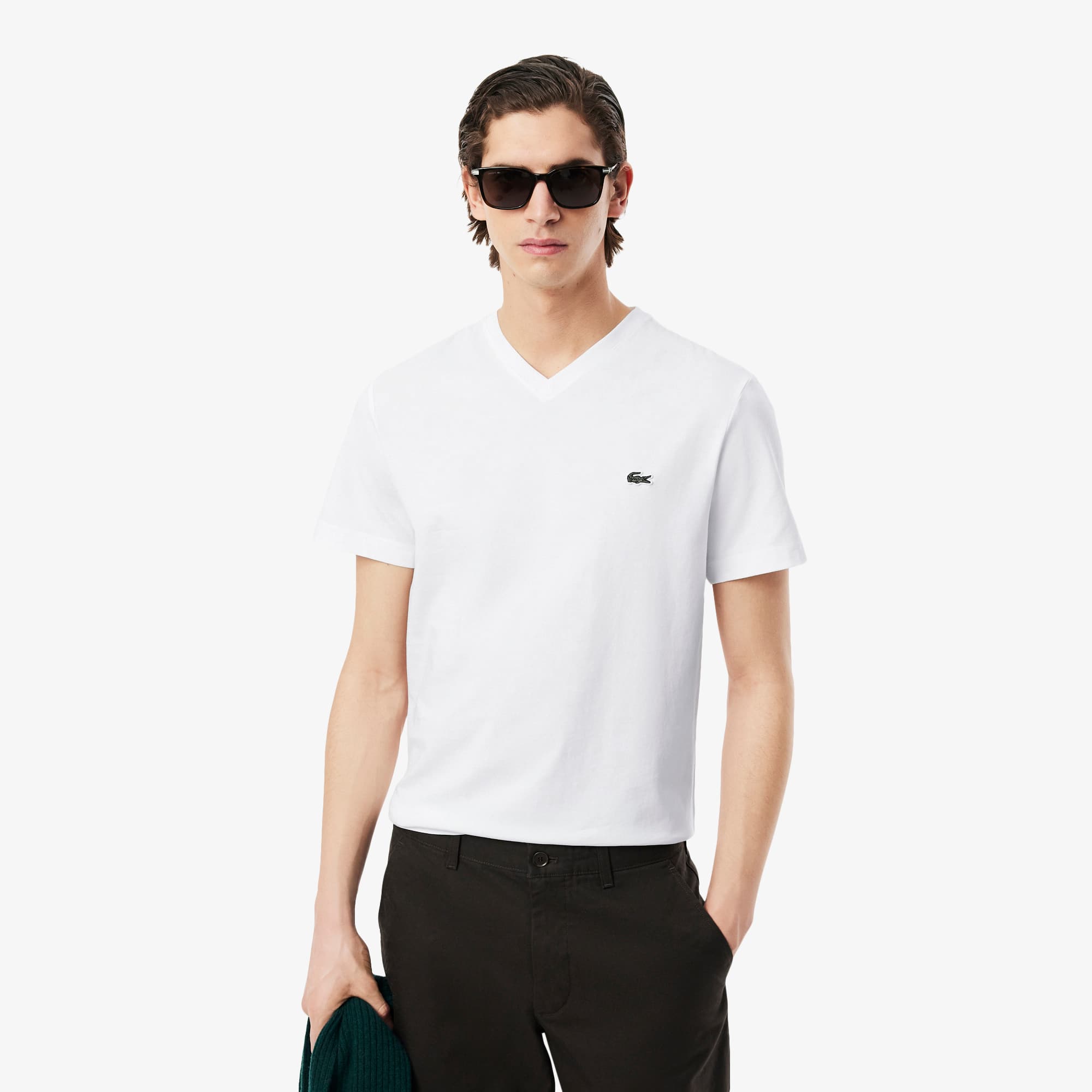 Men's V-Neck Cotton T-Shirt - T-shirts - New In 2026 | Lacoste