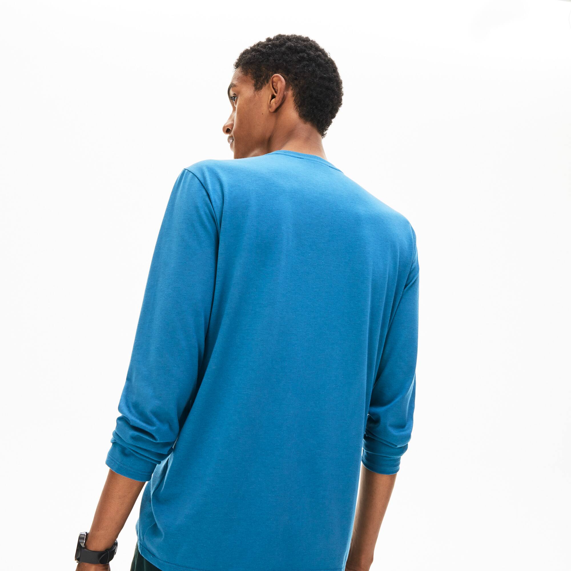 Mens Crew Neck Pima Cotton Jersey T Shirt Lacoste