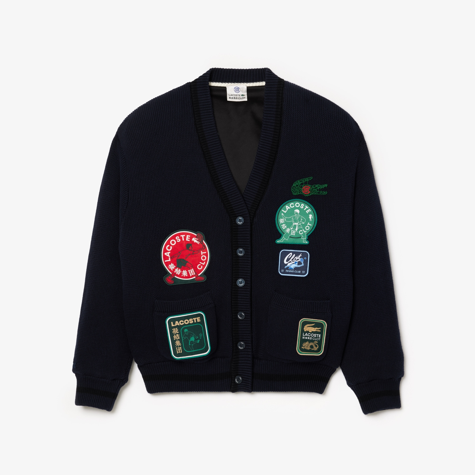 Unisex Lacoste x CLOT Cotton Cashmere Reversible Cardigan - Sweaters ...