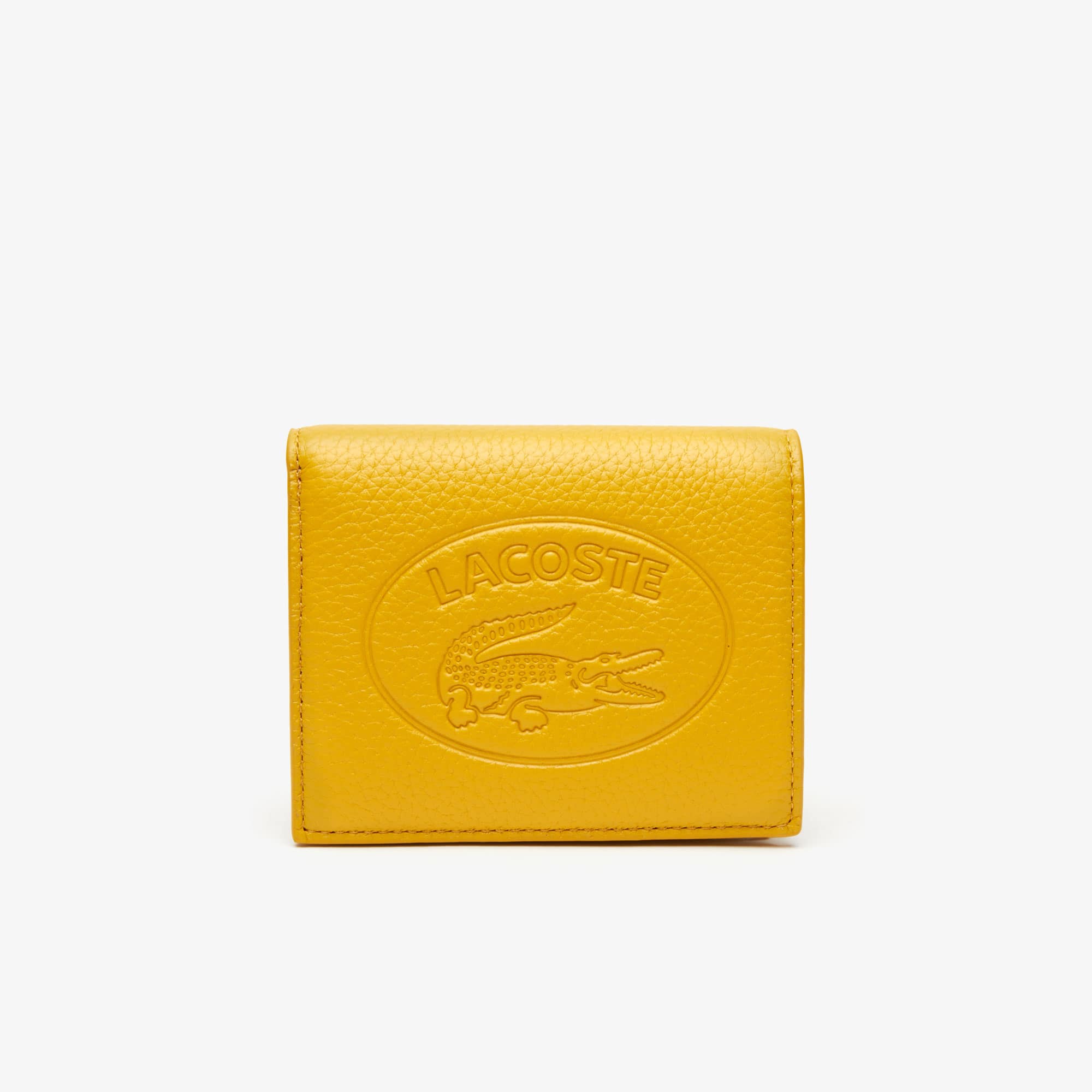 Lacoste - Women’s Croco Crew Grained Leather Bi-fold Wallet with Coin Purse