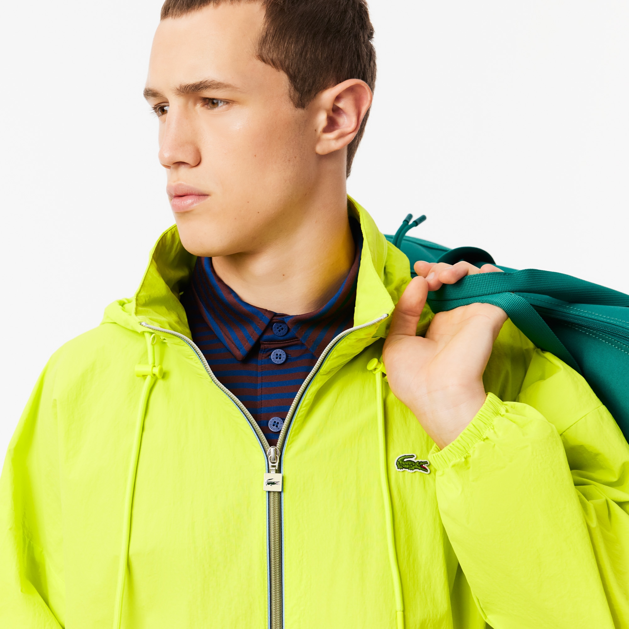 Men's Water-Repellent Removable Hood Windbreaker - Jackets & Coats ...