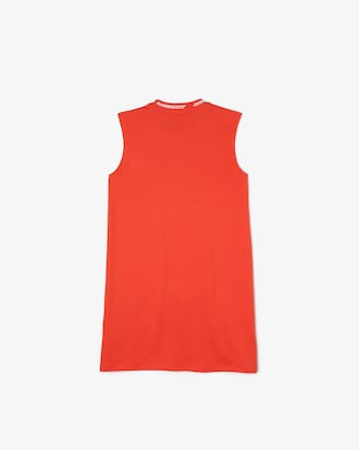Robe t-shirt fille Lacoste avec col rond siglé en jersey de coton ...