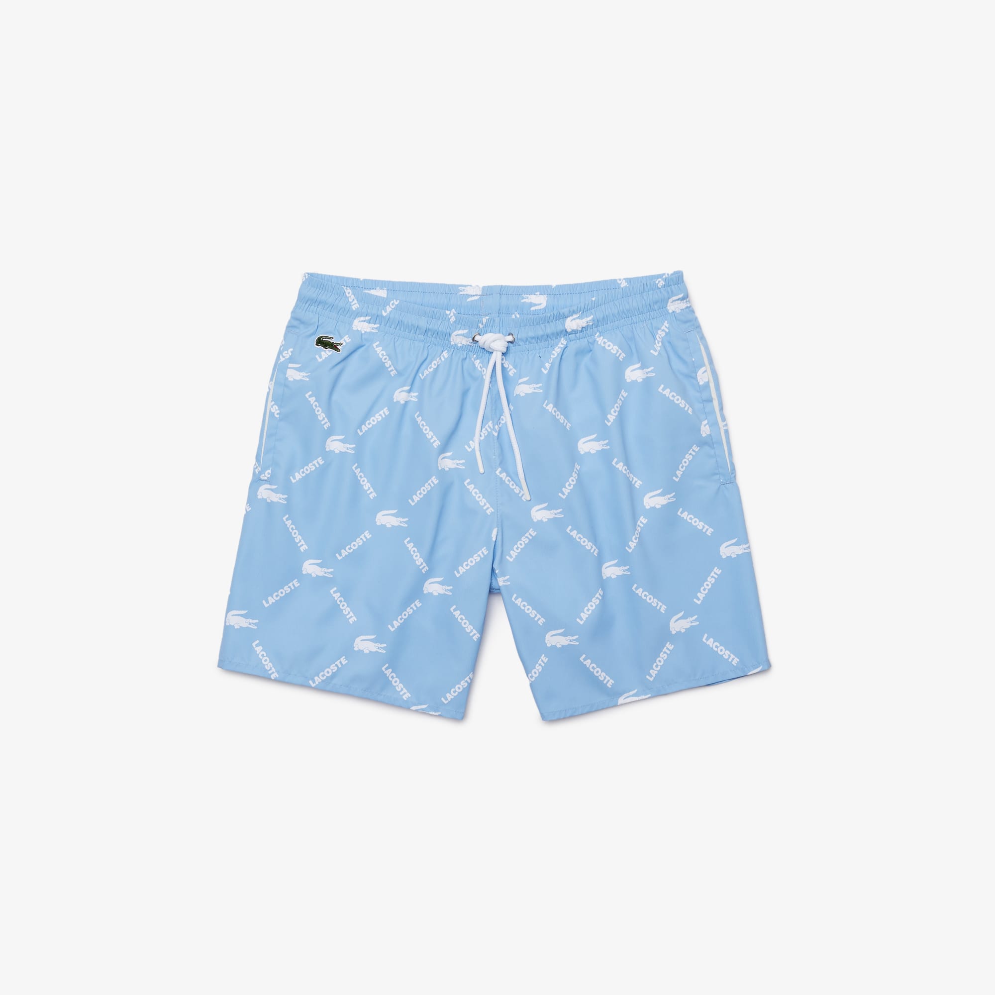 Men’s Lacoste LIVE Monogram Print Swimming Trunks - Men's Shorts & Swim ...