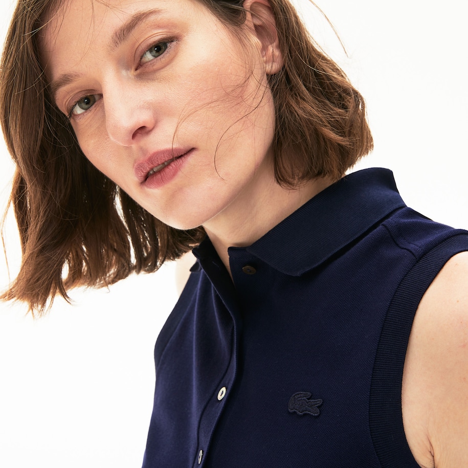 Women's Lacoste Slim fit Sleeveless Cotton Piqué Polo Shirt - All Women ...