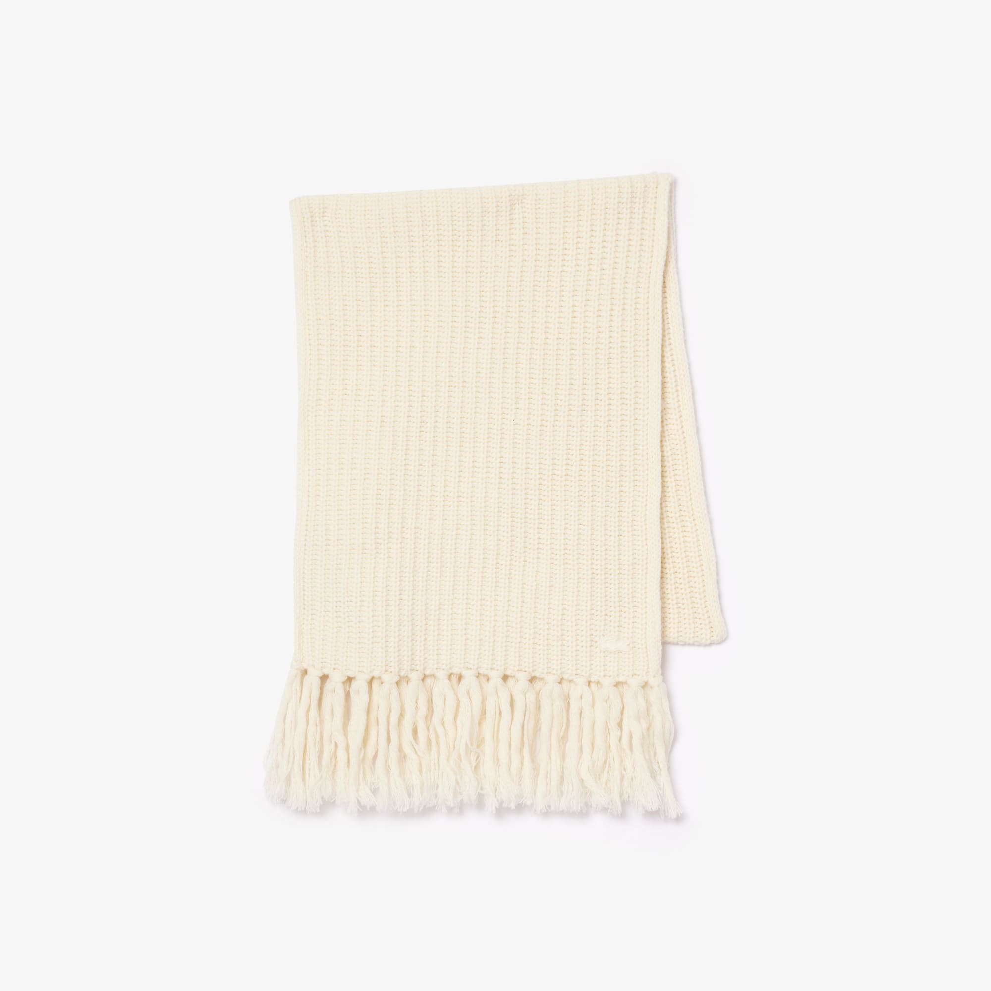 Women's Wide Fringed Wool Scarf - Scarves & Gloves - New In 2026 | Lacoste