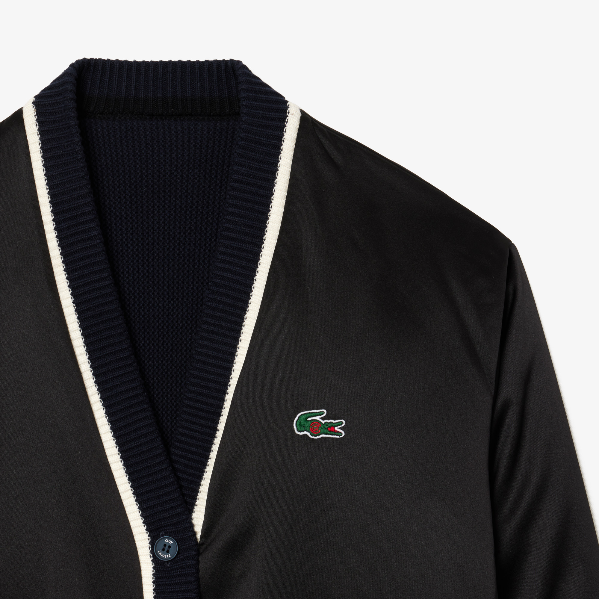 Unisex Lacoste x CLOT Cotton Cashmere Reversible Cardigan - Sweaters ...