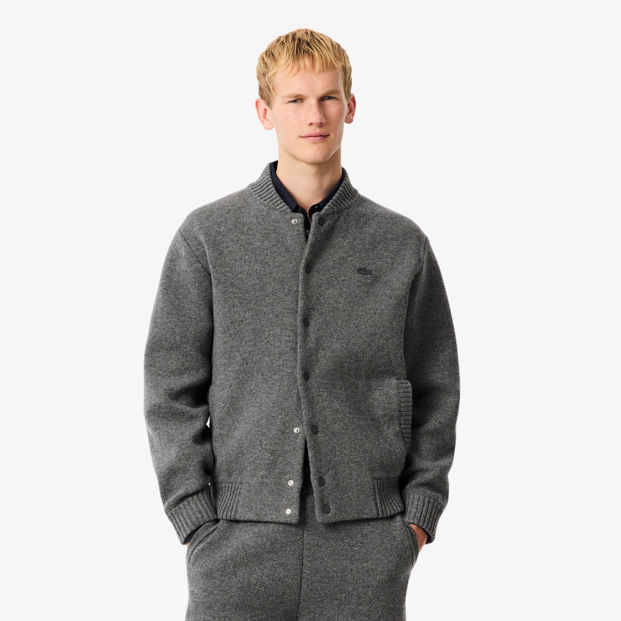 Men's Merino Wool Jersey Bomber Jacket - Sweaters & Sweatshirts - New ...