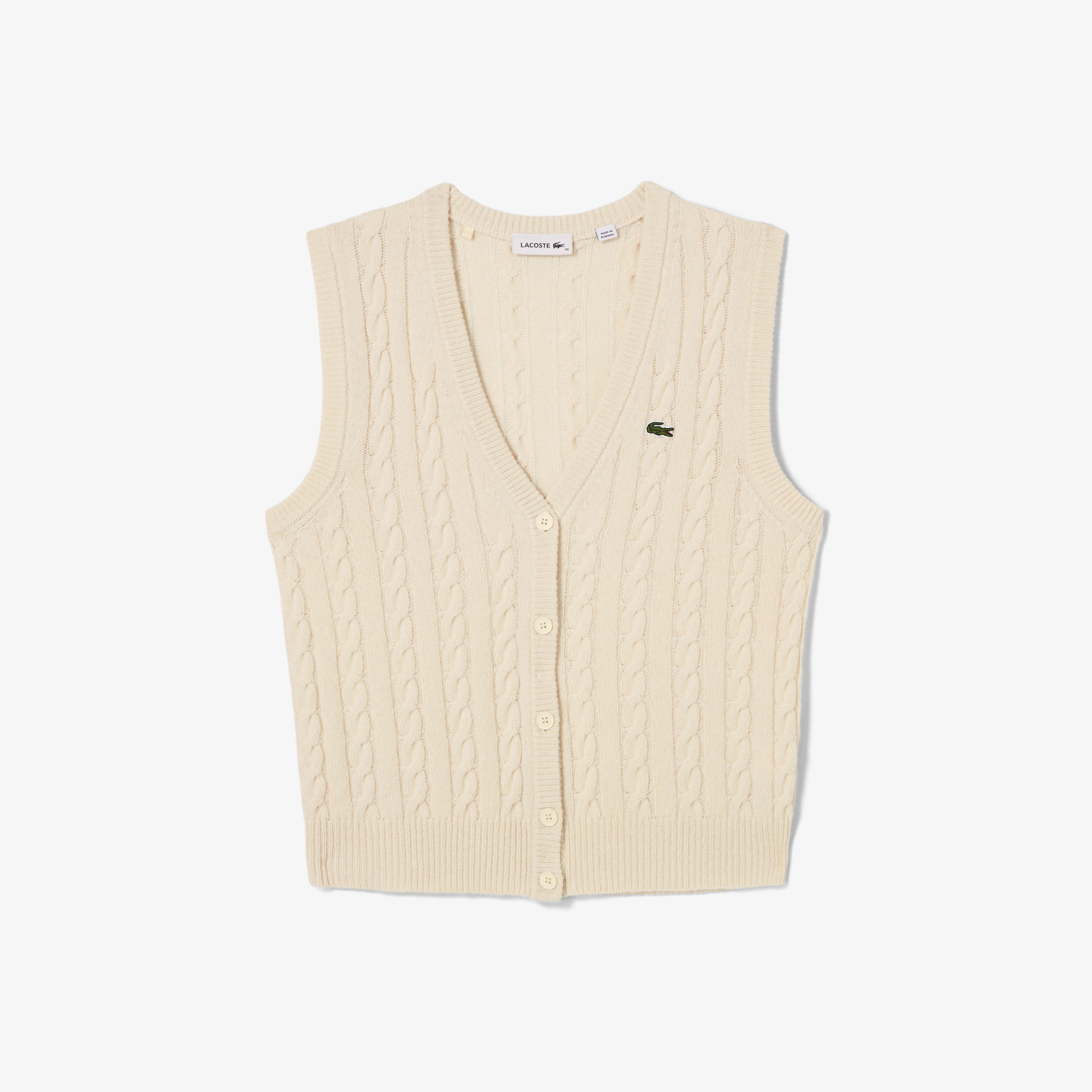 Women's Lacoste x Bandier Sleeveless Cashmere Cardigan - Sweaters ...