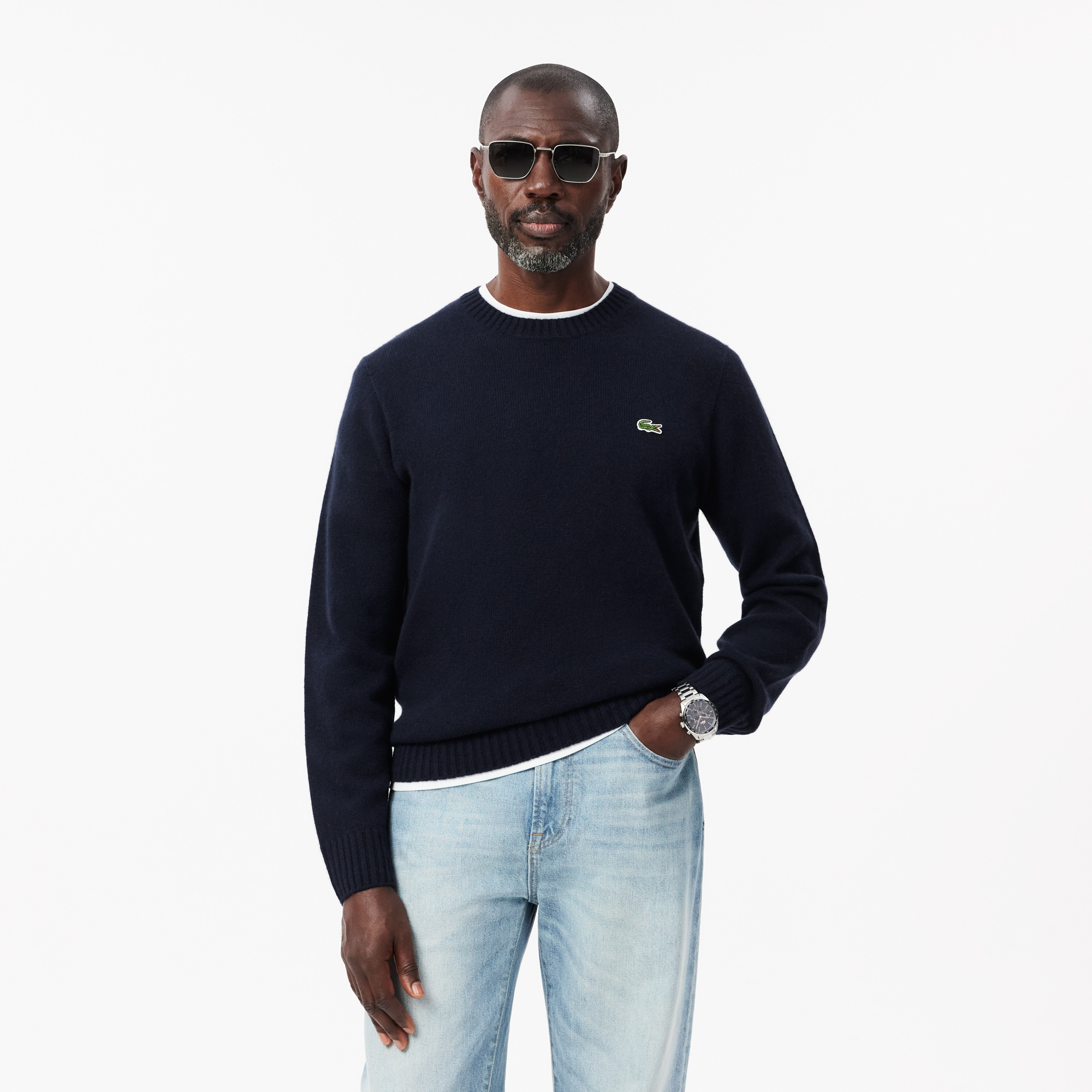 Men's 3D Knit Cashmere Crew Neck Sweater - Sweaters & Sweatshirts - New ...