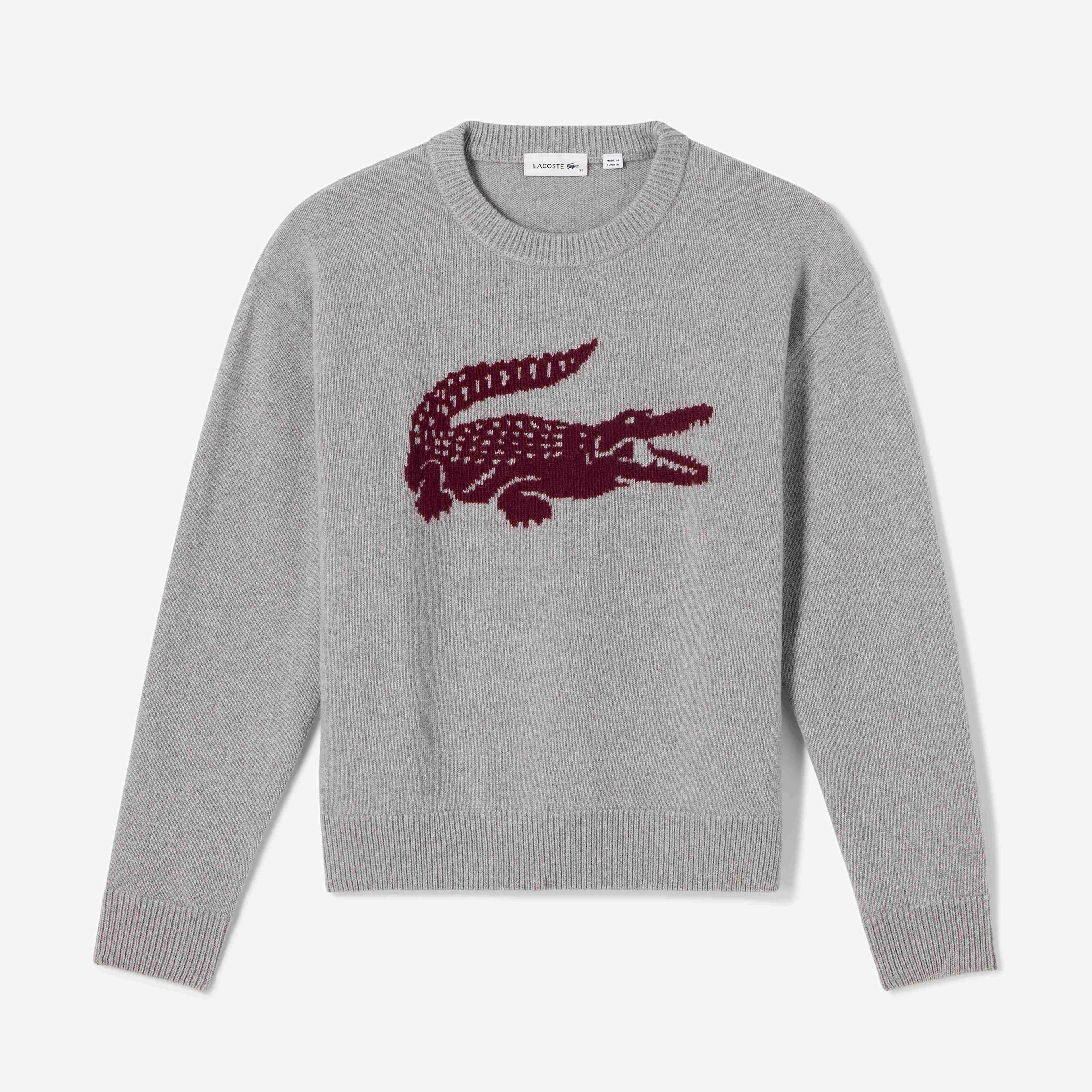 Women's Lacoste x Bandier Contrast Crocodile Sweater - Sweaters ...