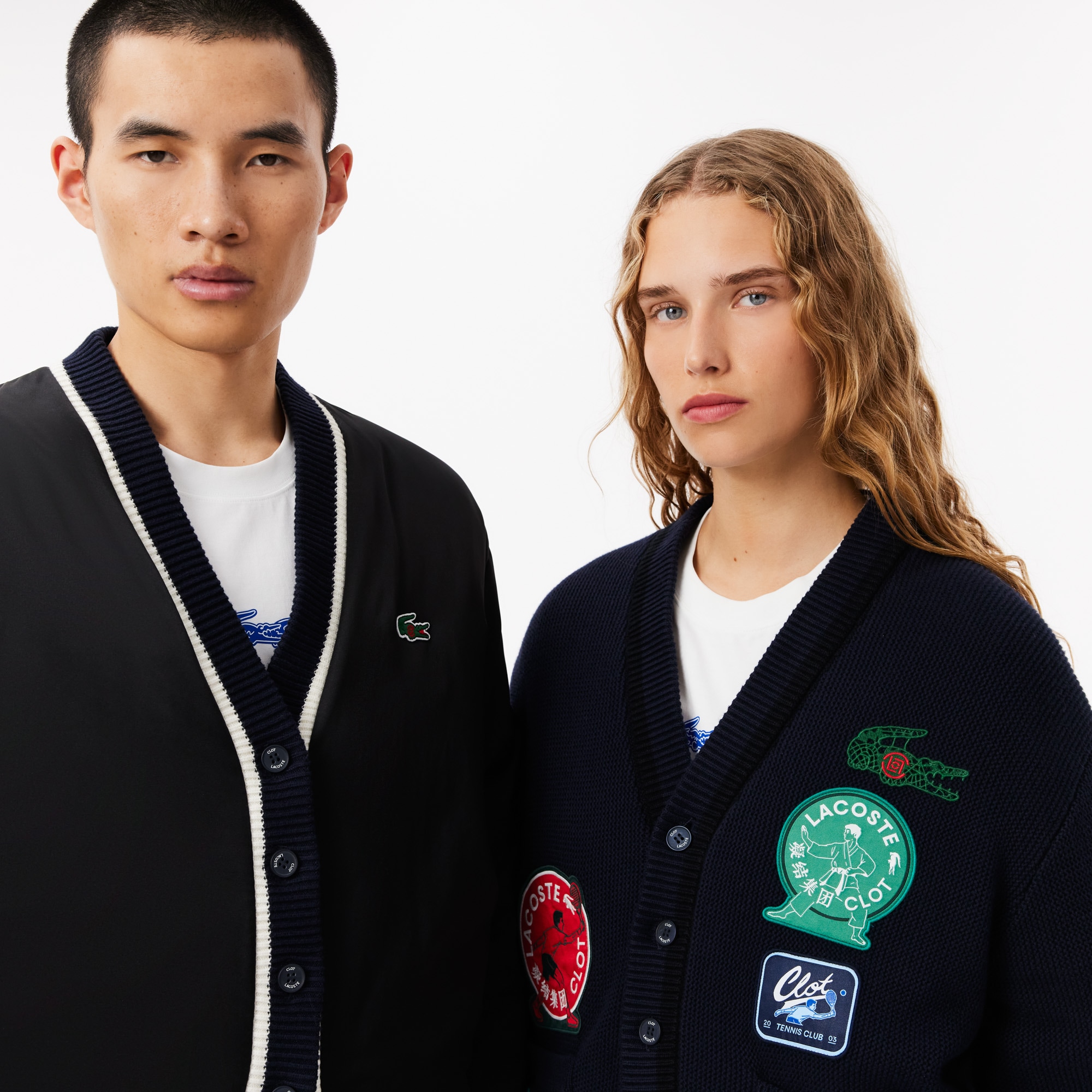Unisex Lacoste x CLOT Cotton Cashmere Reversible Cardigan - Sweaters ...