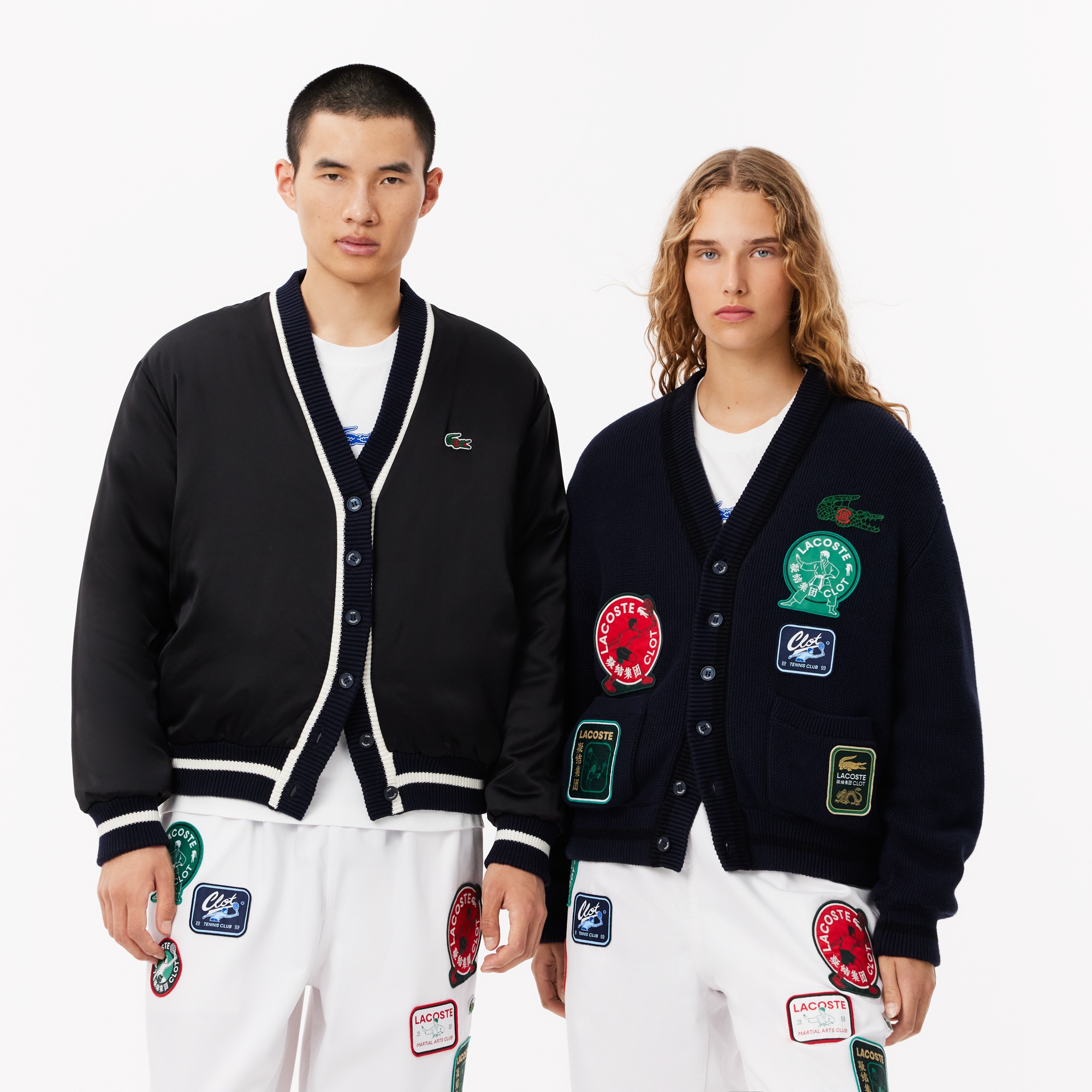 Unisex Lacoste x CLOT Cotton Cashmere Reversible Cardigan - Sweaters ...