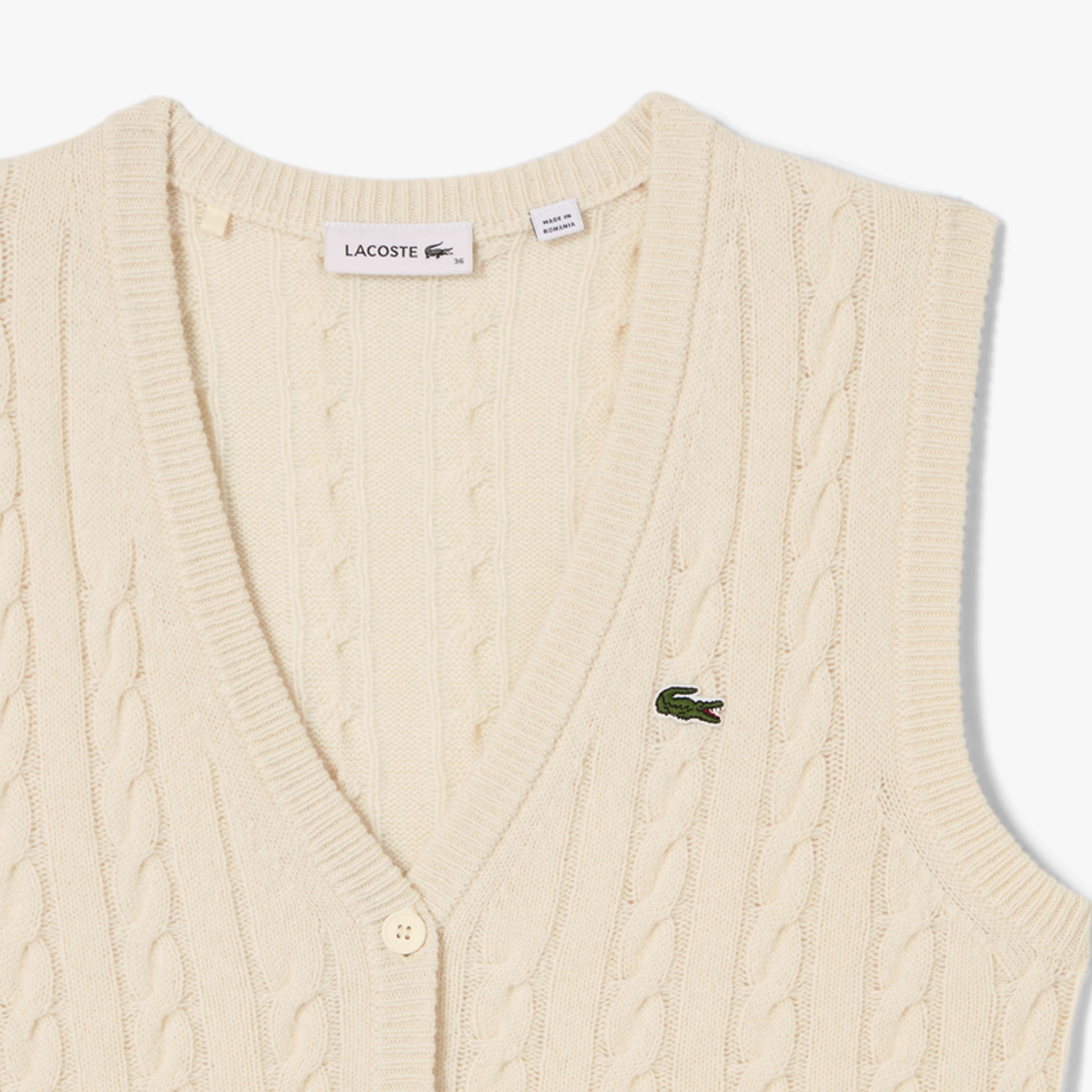 Women's Lacoste x Bandier Sleeveless Cashmere Cardigan - Sweaters ...