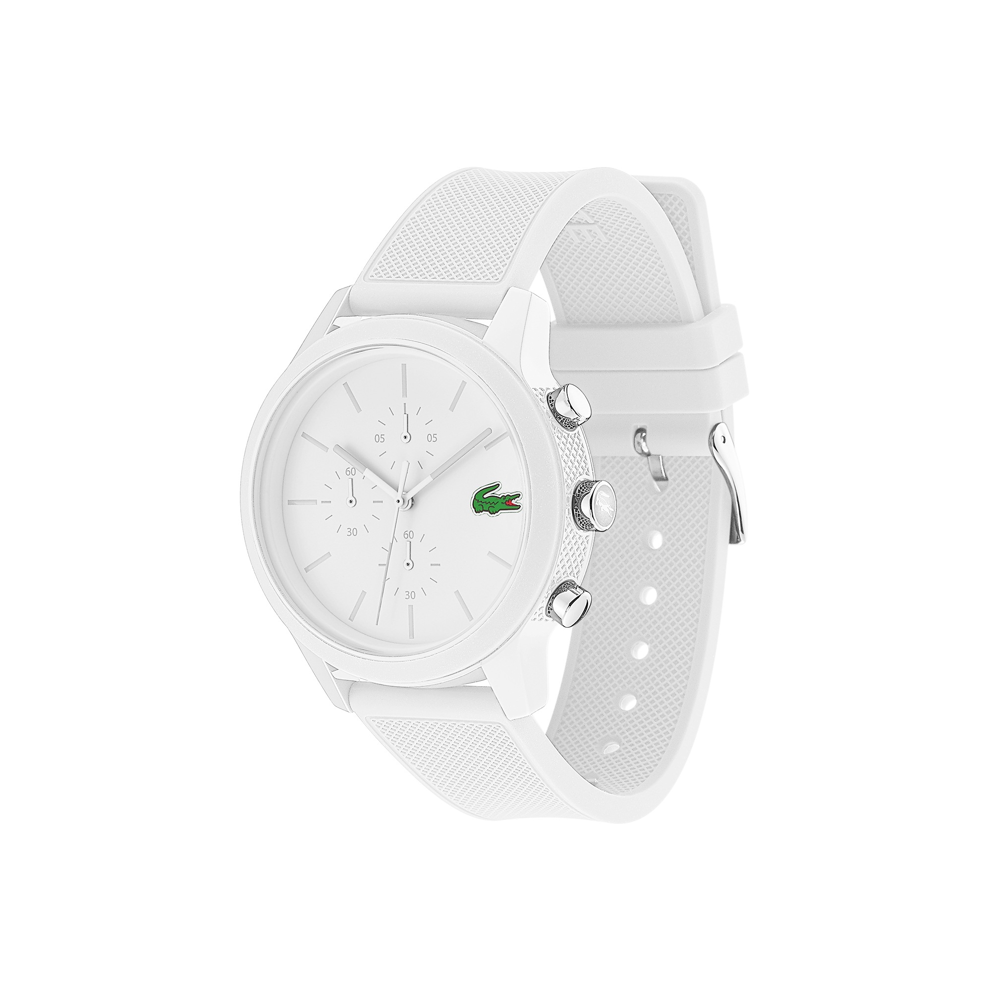 Lacoste 12.12 Chronograph Watch with White Silicone Strap - Men's ...