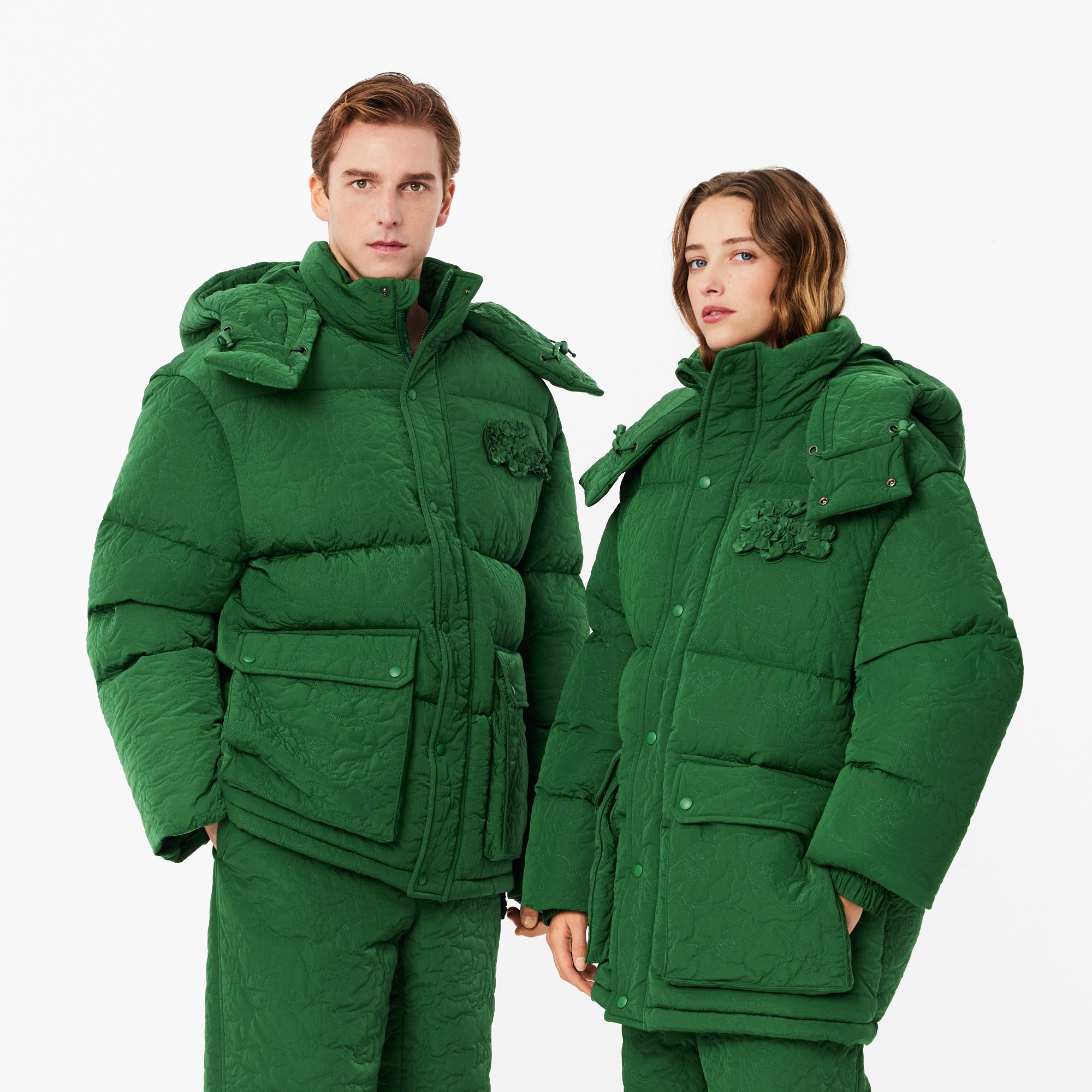 Unisex Embroidery Collection Oversized Puffer Jacket - Jackets & Coats ...